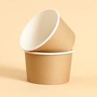 China Biodegradable Leak Proof Tasting Paper Bowls with Food-Grade PE Coating for Ice Cream and Yogurt for sale