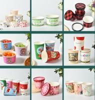 China Thickened Double PE Coated Paper Bowl Food Grade Disposable Bowl For Ice Cream And Yogurt for sale