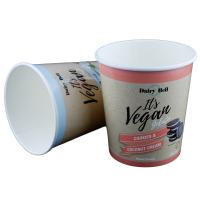 China Double Layer PE Coated Thickened Disposable Ice Cream Cup With Leak Proof Lids for sale