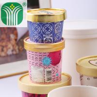 China Custom Printed Dessert Cups Double Layer Thickened Structure Food Grade PE Coated for sale