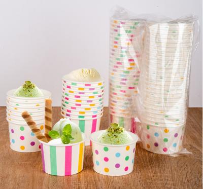 China Double PE Coated Biodegradable Ice Cream Cups Leak Proof for Commercial Desserts for sale