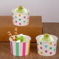 China Double PE Coated Biodegradable Ice Cream Cups Leak Proof for Commercial Desserts for sale