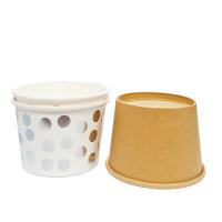 China Eco Friendly Leak Proof Paper Cup and Bowl with Custom Logo Printing for Yogurt and Ice Cream for sale