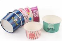 China Custom Logo Ice Cream Cups and Paper Bowls Food Grade PE Coating Eco Friendly Biodegradable for sale