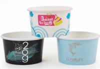 China Custom Logo Ice Cream Cups and Paper Bowls Food Grade PE Coating Eco Friendly Biodegradable for sale