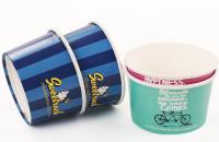 China Custom Logo Ice Cream Cups and Paper Bowls Food Grade PE Coating Eco Friendly Biodegradable for sale