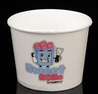 China Eco-Friendly Leak-Proof Paper Bowls with Custom Logo Printing for Ice Cream and Frozen Desserts for sale