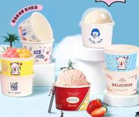 China Leak Proof Food Paper Bowl With Custom Logo Printing For Ice Cream Sampling for sale