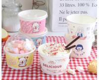 China Leak Proof Food Paper Bowl With Custom Logo Printing For Ice Cream Sampling for sale