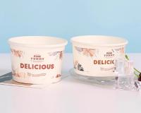 China Leak Proof Food Paper Bowl With Custom Logo Printing For Ice Cream Sampling for sale