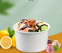 China Double PE Coated Leak Proof Disposable Ice Cream Eco Paper Bowls With Custom Logo for sale