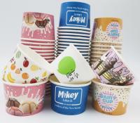 China Double PE Coated Leak Proof Disposable Ice Cream Eco Paper Bowls With Custom Logo for sale