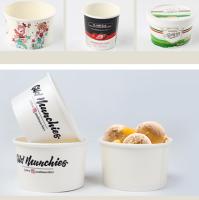 China Double PE Coated Leak Proof Disposable Ice Cream Eco Paper Bowls With Custom Logo for sale