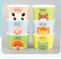 China 8oz Biodegradable Paper Disposable Ice Cream Bowls With Custom Logo For Ice Cream Takeout for sale