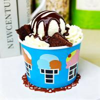 China Eco Friendly Paper Bowls Disposable Ice Cream Cup Custom Logo Leak Proof For Takeout Desserts for sale