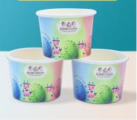 China Eco Friendly Paper Bowls Disposable Ice Cream Cup Custom Logo Leak Proof For Takeout Desserts for sale