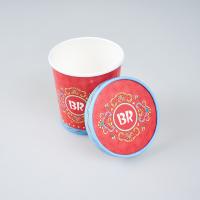 China Large Leak Proof Biodegradable Ice Cream Paper Bucket Disposable Lidded Dessert Bowl for sale