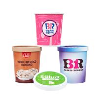 China Large Leak Proof Biodegradable Ice Cream Paper Bucket Disposable Lidded Dessert Bowl for sale