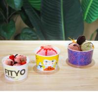 China Leak Proof Disposable Paper Ice Cream Cups With Custom Logo Printing For Frozen Desserts for sale