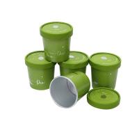 China Biodegradable Ice Cream Cups Paper Bowls Leak Proof with Custom Logo for Frozen Dessert Packaging for sale
