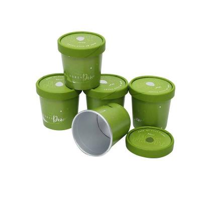 China Biodegradable Ice Cream Cups Paper Bowls Leak Proof with Custom Logo for Frozen Dessert Packaging for sale