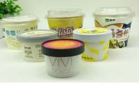 China Custom Double Layer PE Coated Biodegradable Disposable Ice Cups With Logo for sale