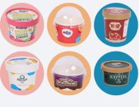 China Fully Biodegradable Double Coated Disposable Ice Cream Cup Bowls With Round Logo for sale