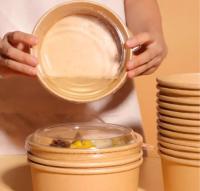China Food Grade Virgin Kraft Leak Proof Takeout Containers Customizable Printing for Commercial Use for sale