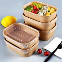 China Disposable Kraft Paper Bowl Microwave Safe Leak Proof Eco Friendly Healthy Meal Delivery Container for sale