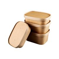 China Disposable Kraft Paper Bowl Microwave Safe Leak Proof Eco Friendly Healthy Meal Delivery Container for sale