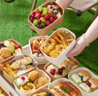 China Water Resistant Coated Kraft Paper Bowl Microwave Safe Stackable Disposable Food Containers Design for sale