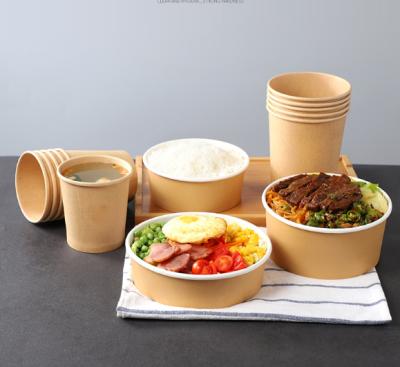 China Leak-Proof Eco-Friendly Biodegradable Kraft Paper Bowl - Food-Grade Safe Material for Takeout and Delivery for sale