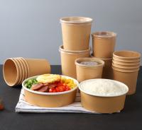 China Leak-Proof Eco-Friendly Biodegradable Kraft Paper Bowl - Food-Grade Safe Material for Takeout and Delivery for sale