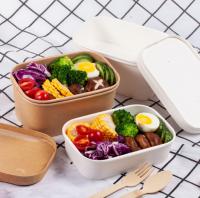 China Eco Friendly Leak Proof Stackable Disposable Paper Bowl - Rectangular Lidded Takeout Packaging Box for sale