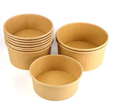 China Leak-Proof Eco-Friendly Microwave-Safe Kraft Paper Bowl for Disposable Food Containers for sale