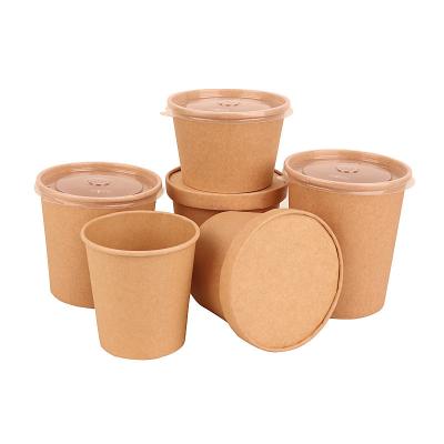 China Leak-Proof Food-Grade Kraft Paper Bowl - Customizable Disposable Food Container for Takeout for sale