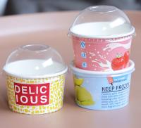 China Food Grade Custom Printed Safe Cream Paper Cups With Lids Leak Proof Seal Yogurt Cups for sale