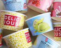 China Food Grade Custom Printed Safe Cream Paper Cups With Lids Leak Proof Seal Yogurt Cups for sale