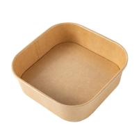 China Thickened Leak Proof Kraft Paper Meal Box Eco Friendly Disposable Food Container Takeout Picnic for sale