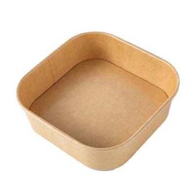 China Thickened Leak Proof Kraft Paper Meal Box Eco Friendly Disposable Food Container Takeout Picnic for sale