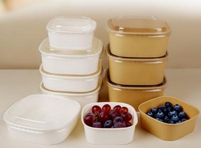 China Oil-Resistant Kraft Paper Bowl with Food-Grade Material and Leak-Proof Design for Takeout Packaging for sale
