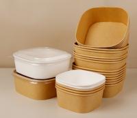 China Oil-Resistant Kraft Paper Bowl with Food-Grade Material and Leak-Proof Design for Takeout Packaging for sale