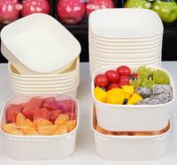 China Square Leak Proof Kraft Takeaway Containers Eco Friendly Food Grade Safe for sale