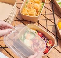 China Waterproof Leak Proof Kraft Paper Food Containers Eco Friendly For Camping Takeaway for sale