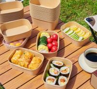 China Waterproof Leak Proof Kraft Paper Food Containers Eco Friendly For Camping Takeaway for sale