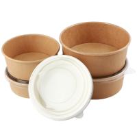 China Eco Friendly Leak Proof Kraft Takeout Bowl Food Grade Virgin Paper Safe Disposable Container for sale