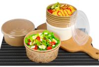 China Eco Friendly Leak Proof Kraft Takeout Bowl Food Grade Virgin Paper Safe Disposable Container for sale