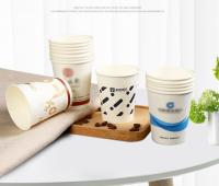 China Custom Printed Thickened Food Grade PE Coated Disposable Paper Cups for Brand Ads for sale