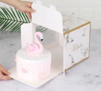 China Marble Handle Cake Box Thickened Material Shockproof Compression Resistant Bakery for sale