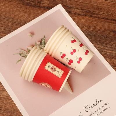 China Leak Resistant Custom Logo Disposable Sampling Paper Cups Food Grade Mini Taste Testing for sale
